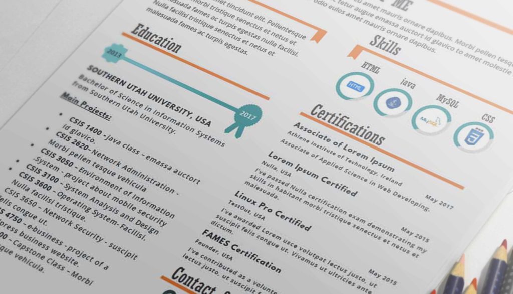 Hola - One Page Infographic Resume Template - Resumes Mag | Resume ...